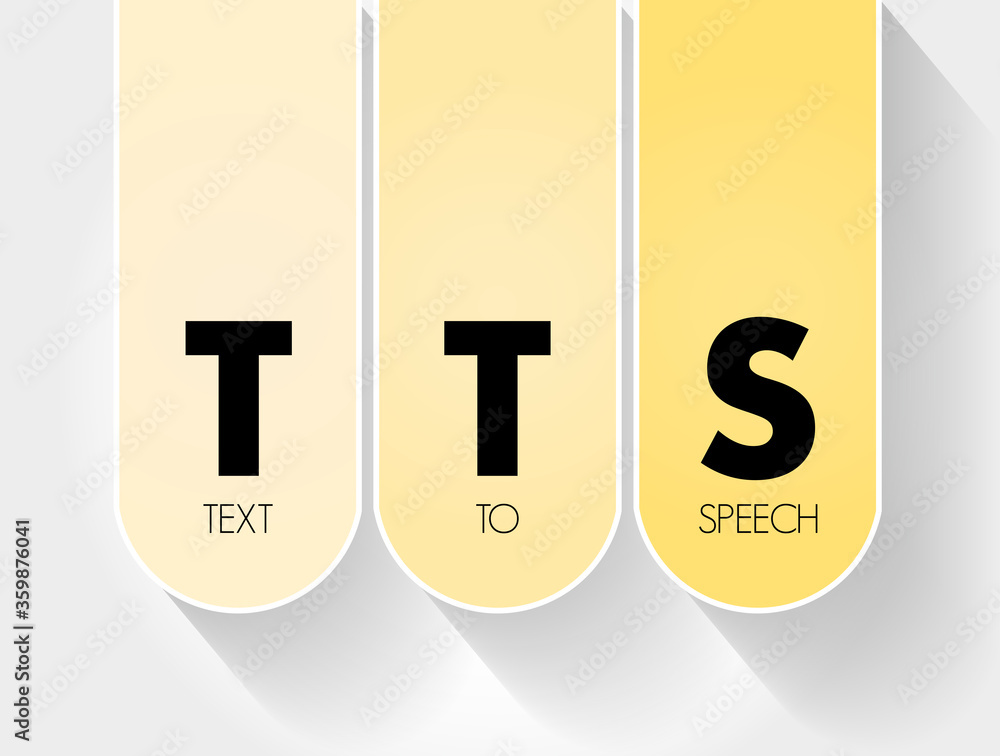 TTS - Text to Speech acronym, technology concept background Stock ...