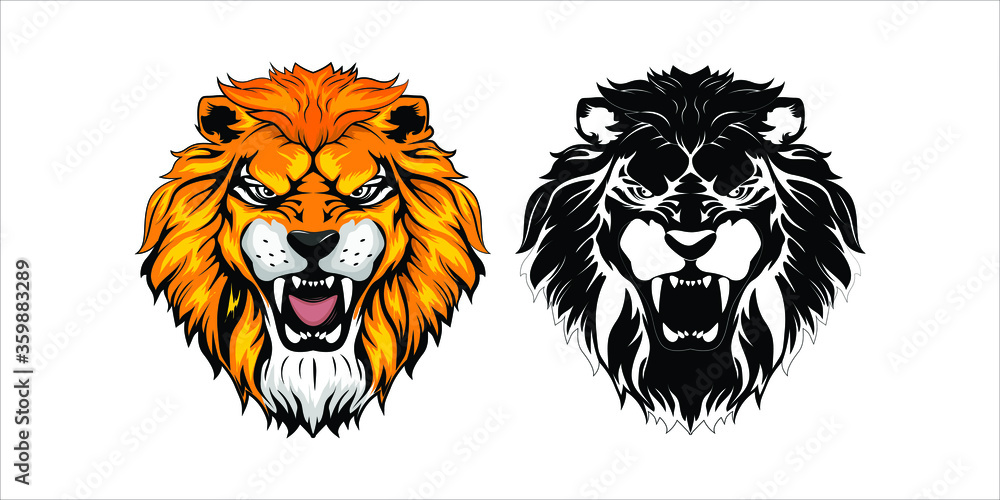 lion head vector illustration for logo Stock Vector | Adobe Stock