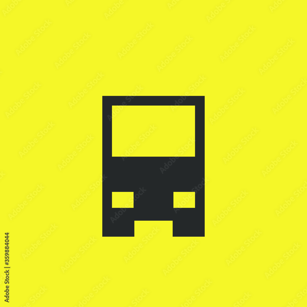 Bus station/stop icon. Very simple and common flat monochrome pictogram ...