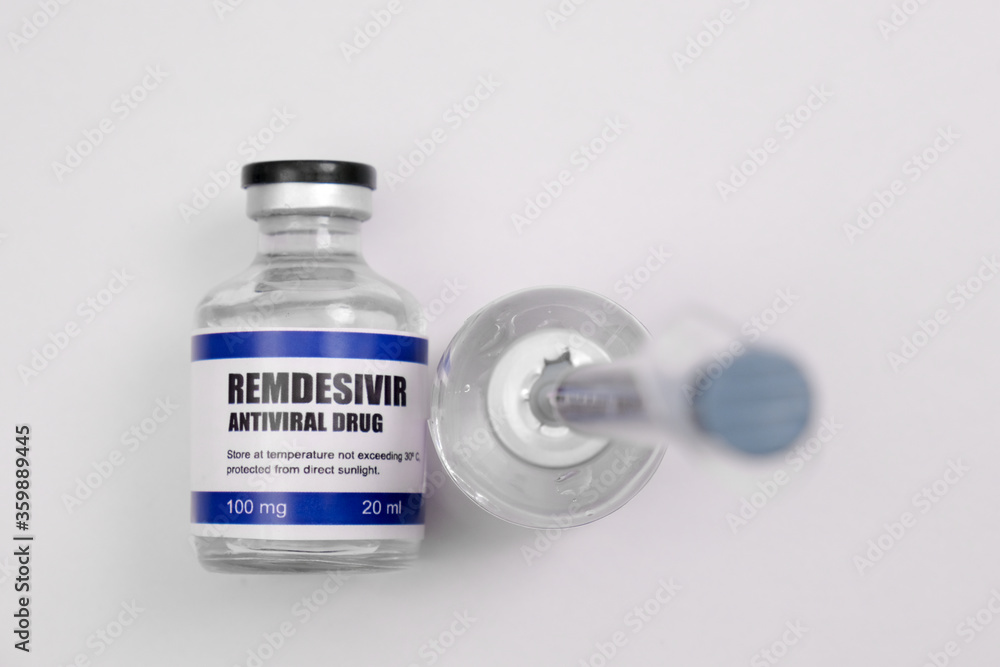 Remdesivir antiviral injectable drug vaccine medicine vial Covid-19 ...