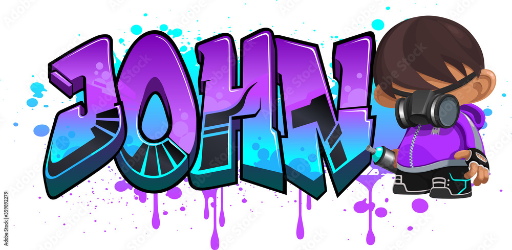 John. A cool Graffiti Name illustration inspired by graffiti and street ...