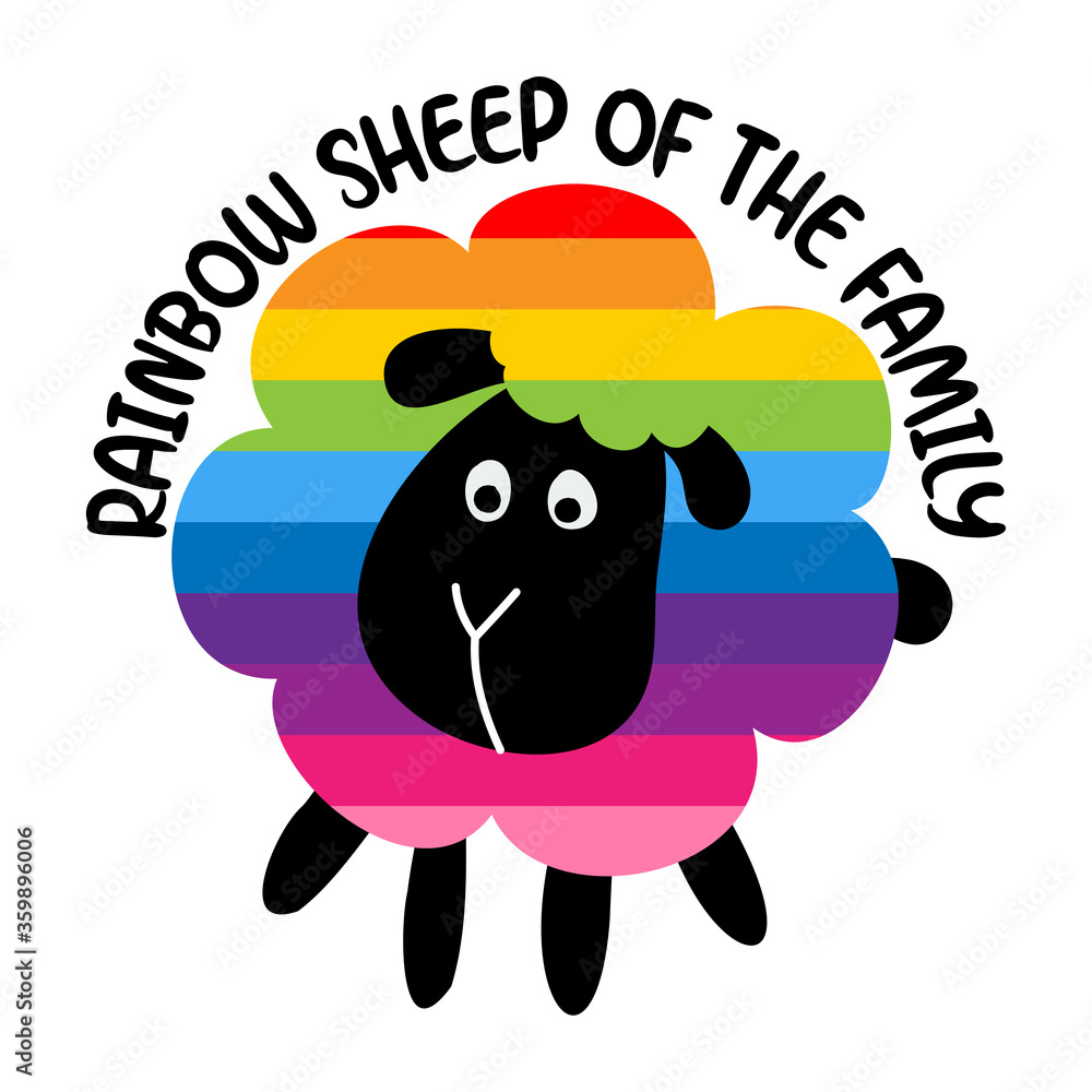 Rainbow sheep of the family LGBTQ pride sticker - pride slogan against ...