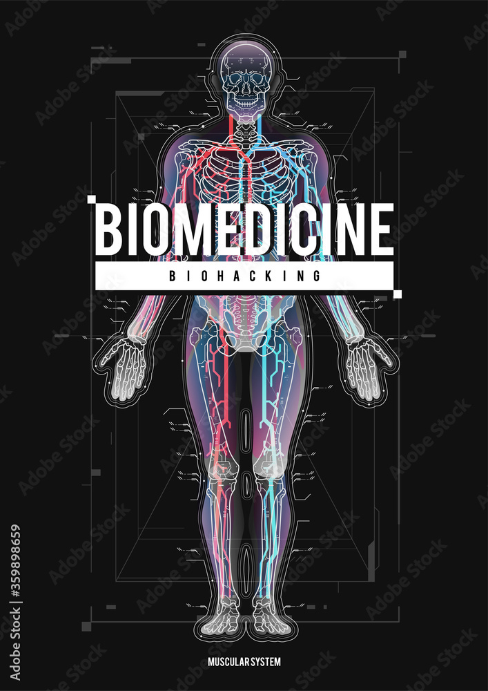 Healthcare futuristic examination in HUD style. Human cloning concept ...