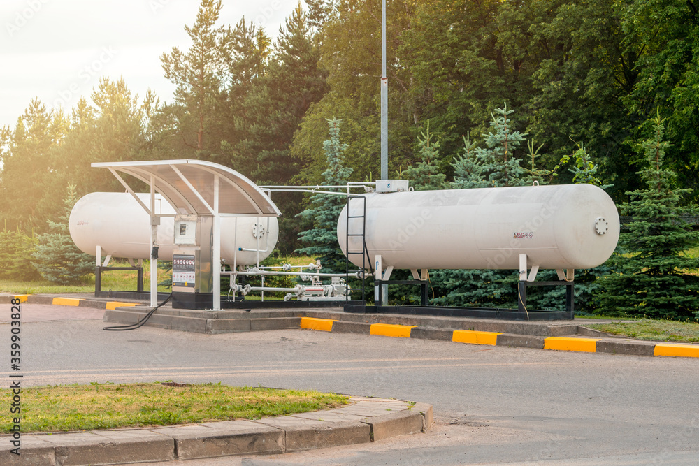 Liquid propane gas station Stock Photo | Adobe Stock