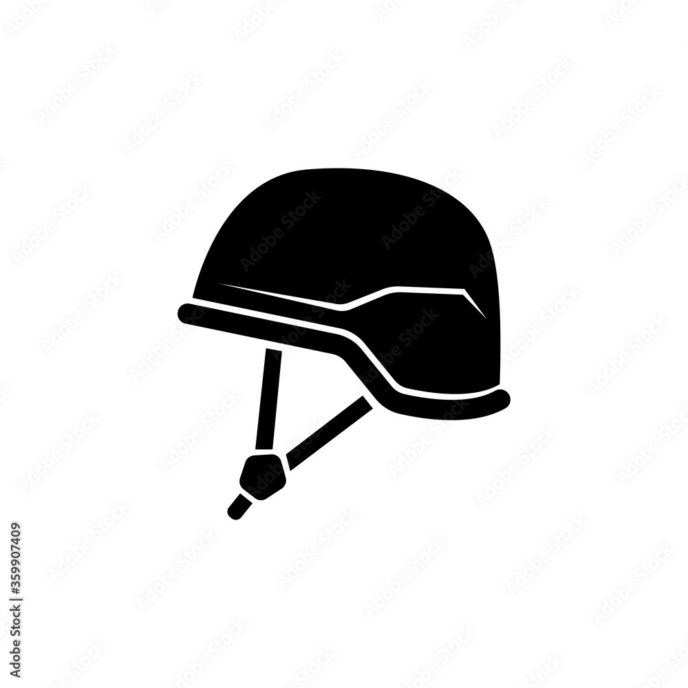 Soldier Helmet, Army Armor, Military Uniform. Flat Vector Icon ...