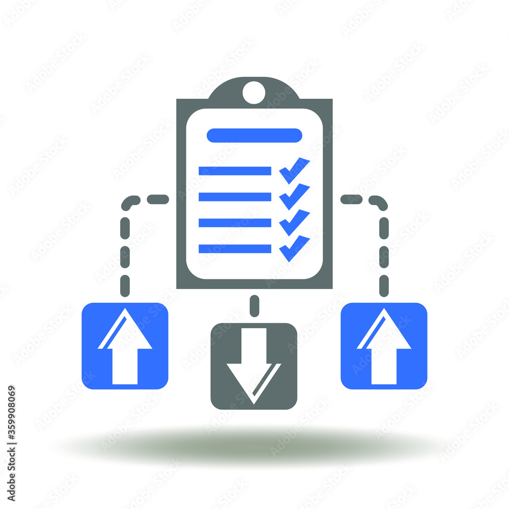 Checklist Structure Network Scheme Check Mark Arrows Up Down Icon ...