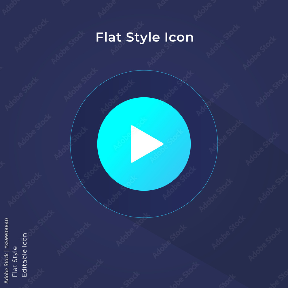 Media play button flat icon for website, mobile app, ui design. Stock ...