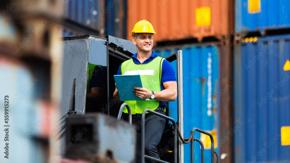 supervisor inspects wearing hardhat safety helmet working and checking ...