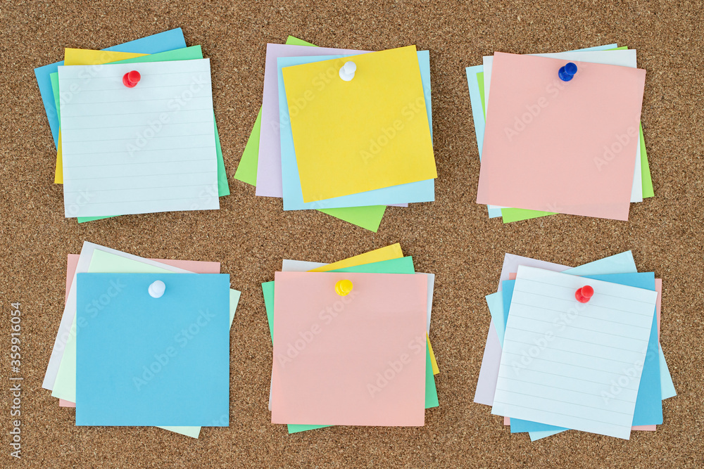 collection of colorful variety post it. paper note reminder sticky ...