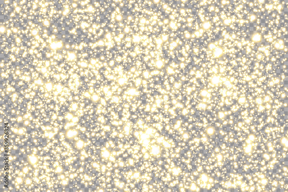Golden sparks glitter special light effect. Vector sparkles on ...