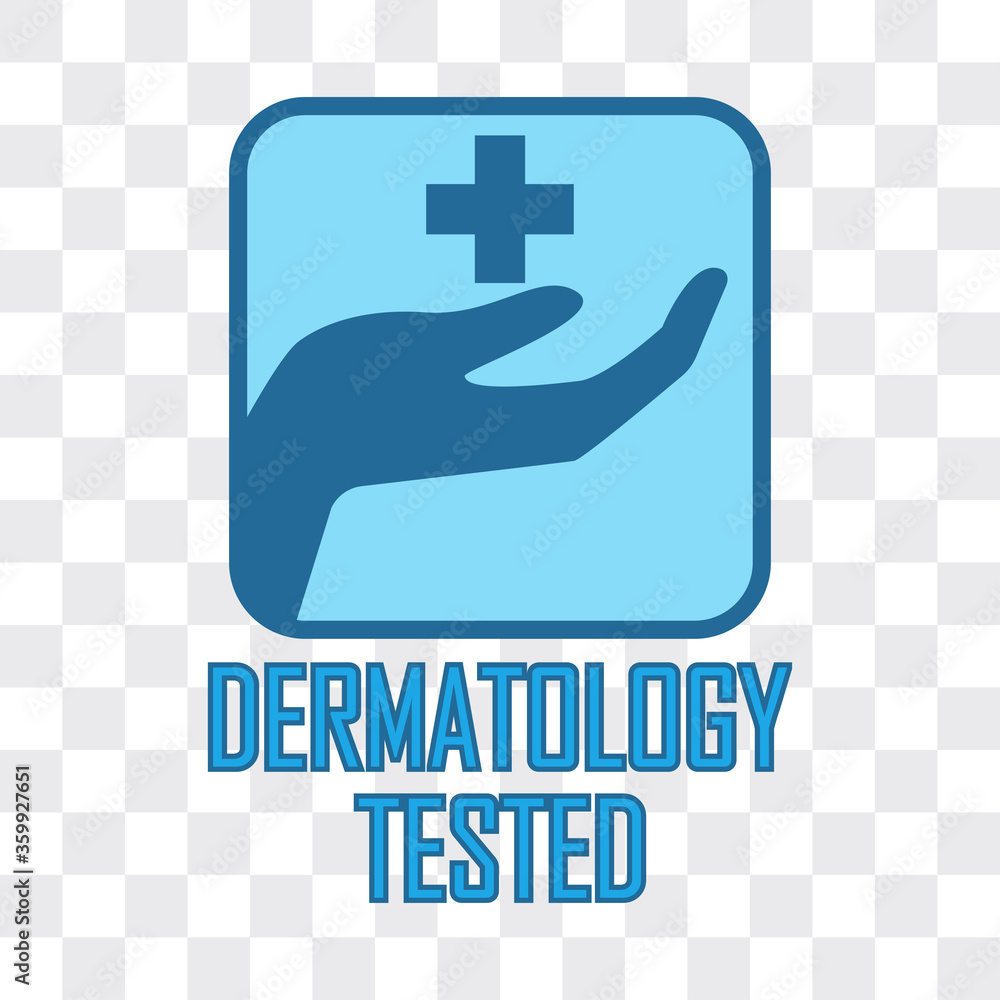 dermatology tested logo for cosmetic product. vector illustration Stock ...
