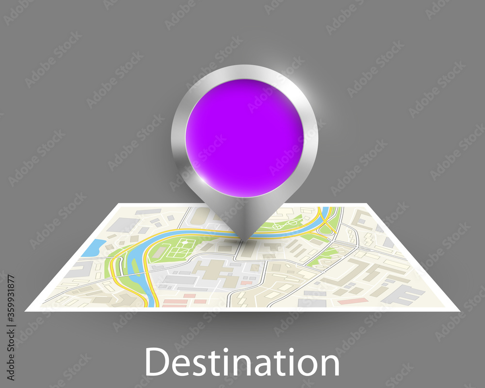 City map navigation, steel color point markers design background, pin ...