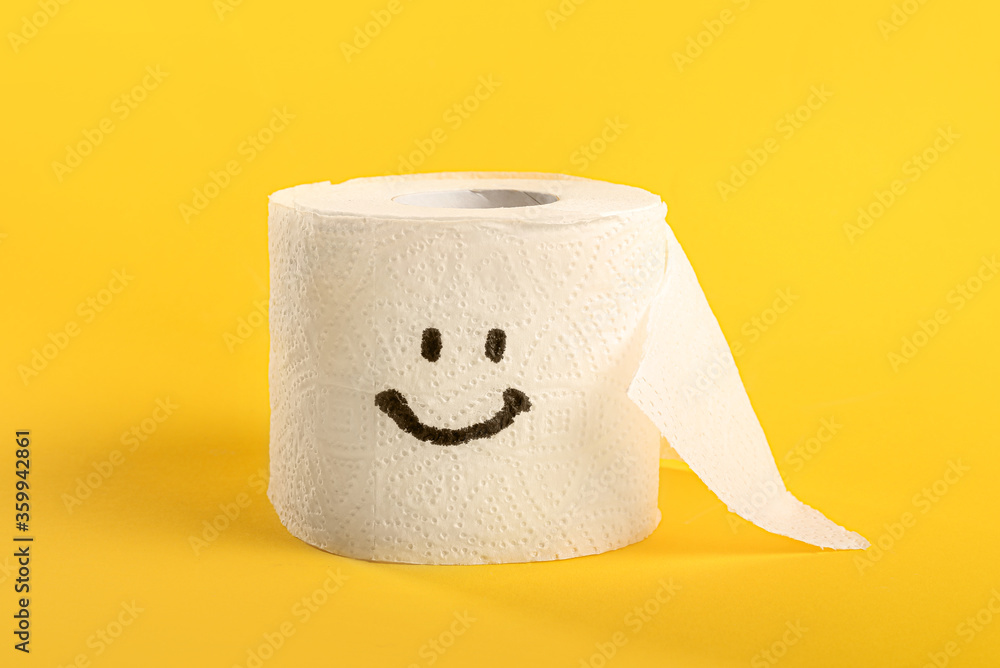Toilet paper roll with happy smile Stock Photo | Adobe Stock