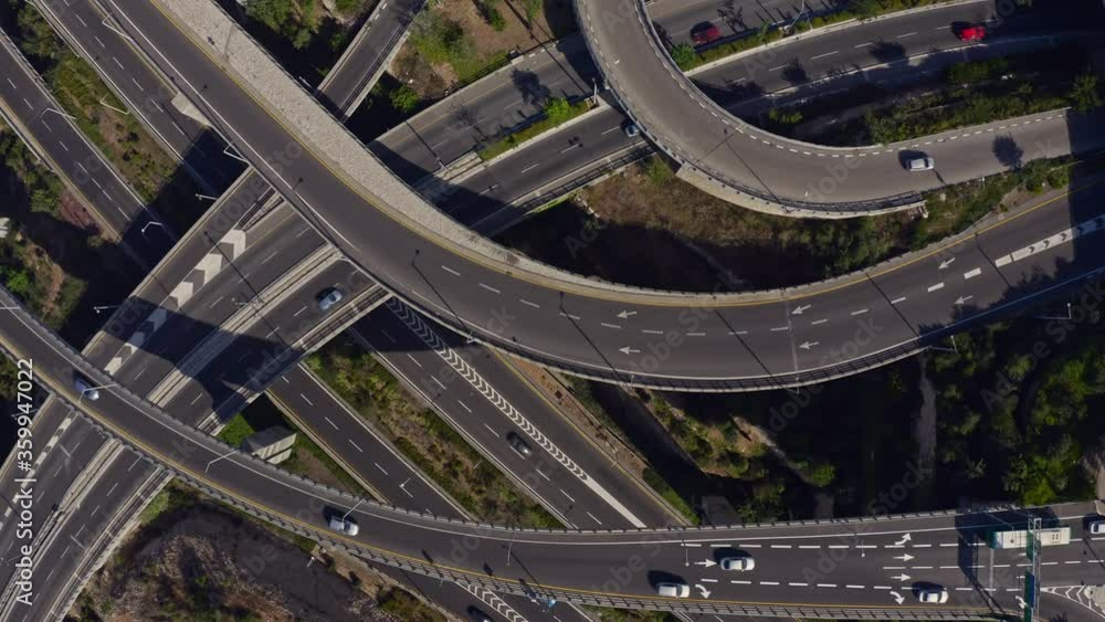Huge highway road interchange near the Haifa transportation underground ...