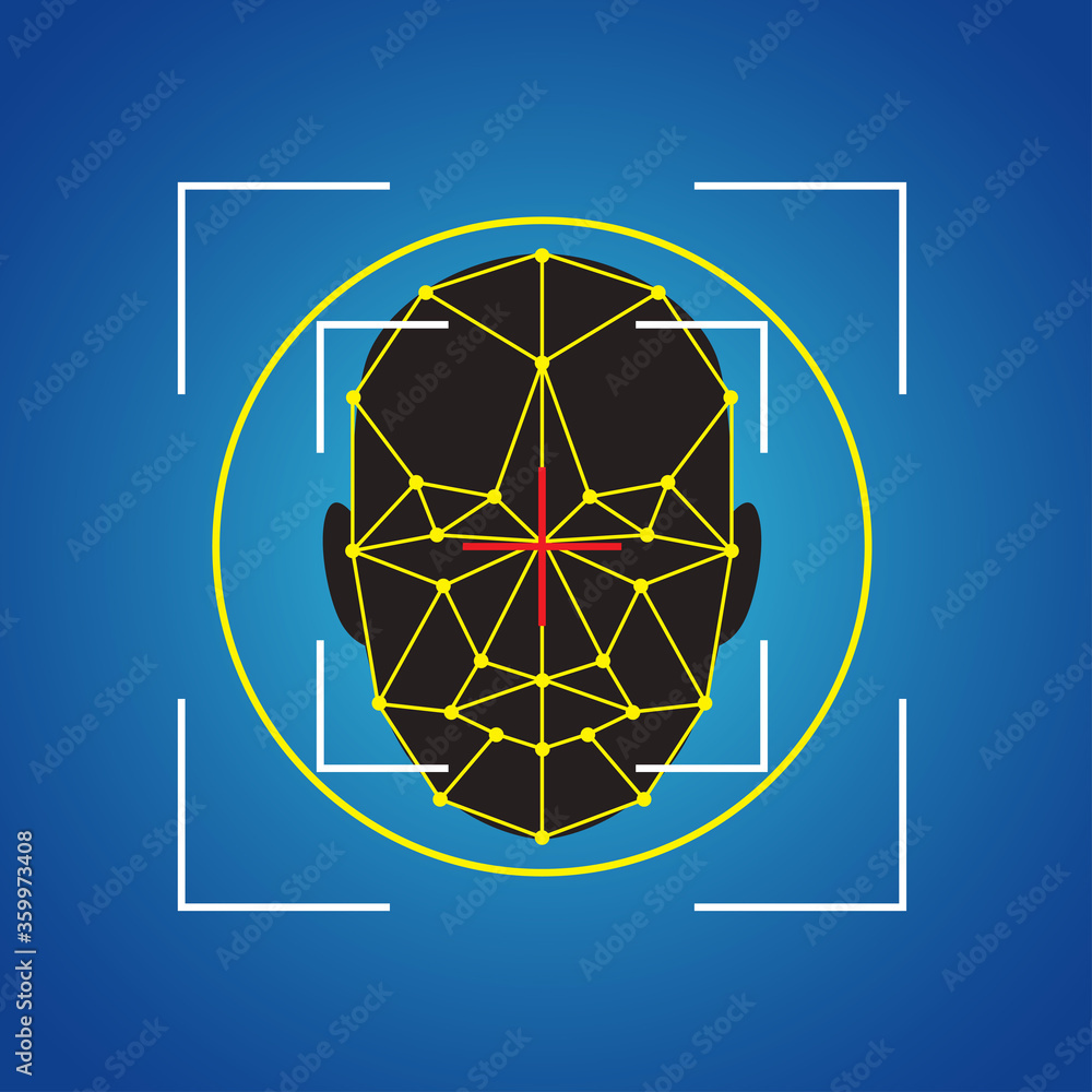 human face recognition scanning system. vector illustration Stock ...