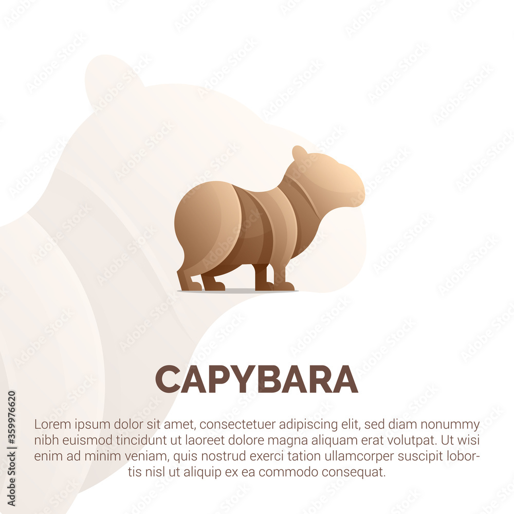 Vector illustration of Colorful Capybara logo template Stock Vector ...