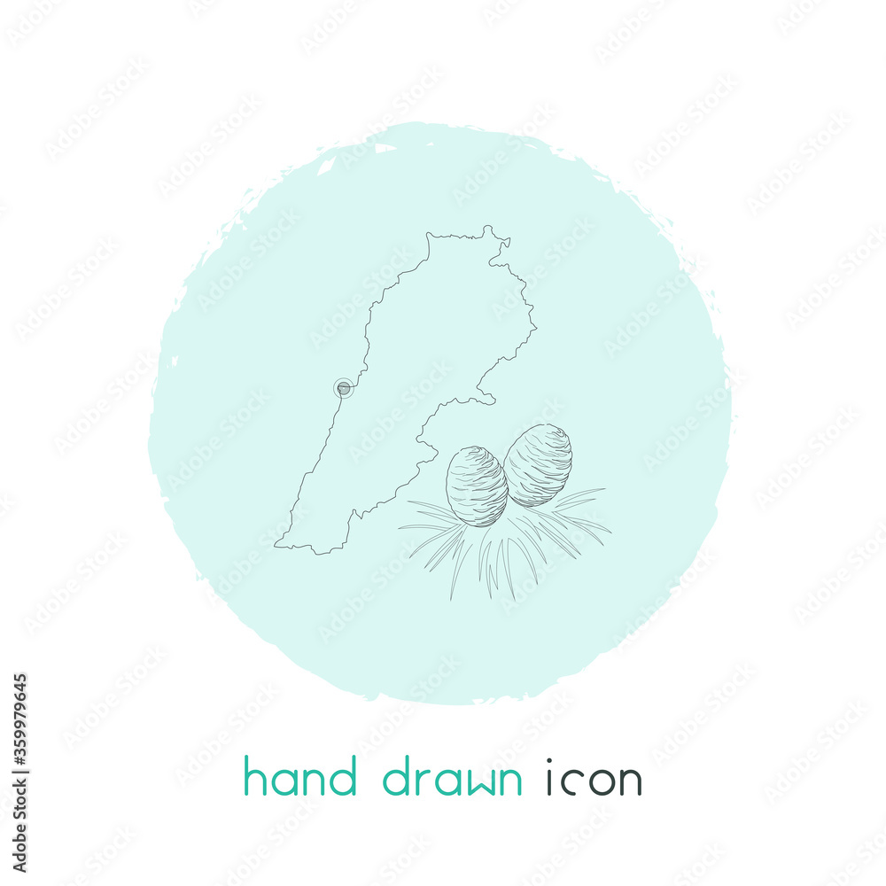 Lebanon icon line element. Vector illustration of lebanon icon line ...