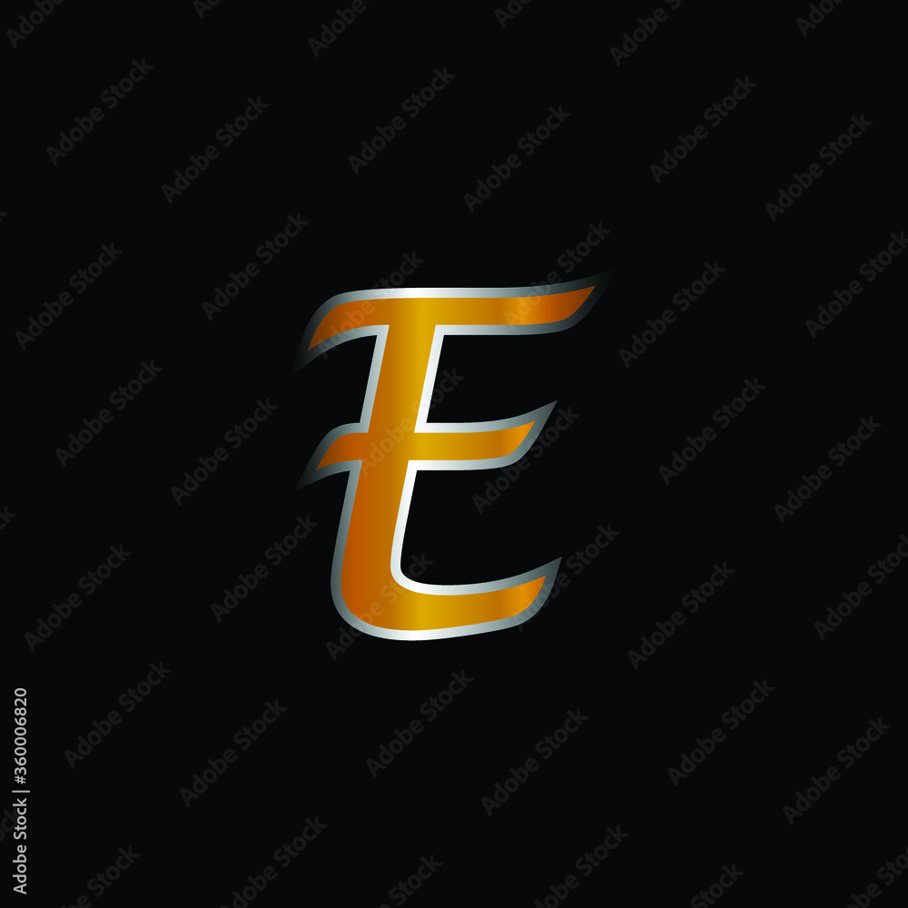 Luxury Golden Alphabet E With Silver Stroke .Unique And Modern Design ...