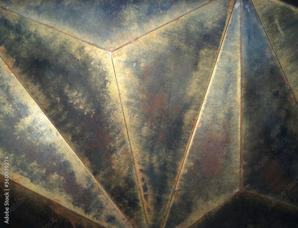 Geometric metal cladding with triangular modern design, with bronze and ...