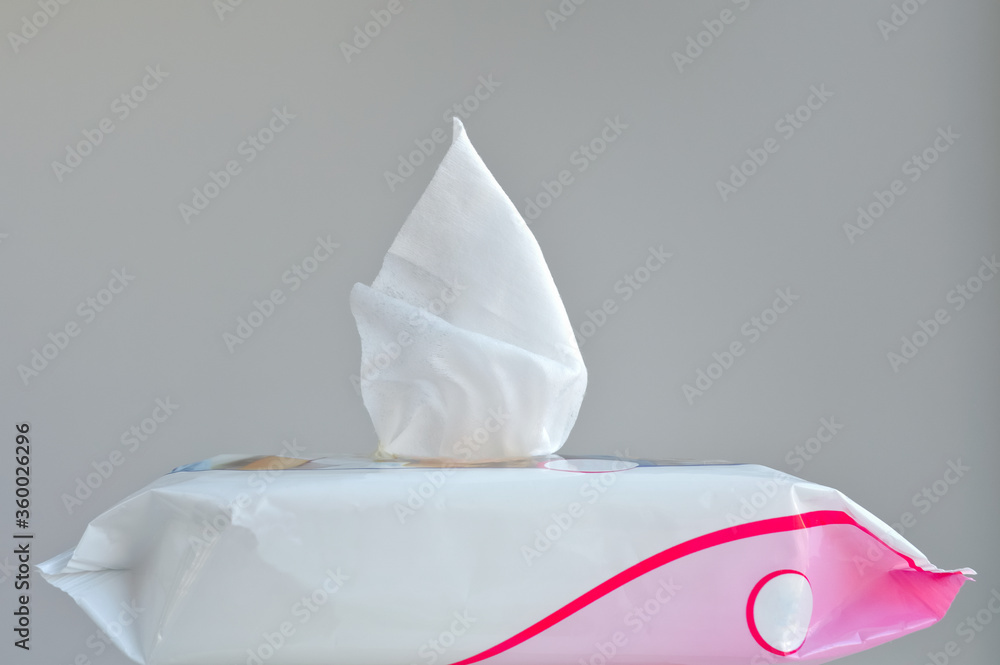 disposable wet wipes with an antiseptic to prevent virus infection and ...