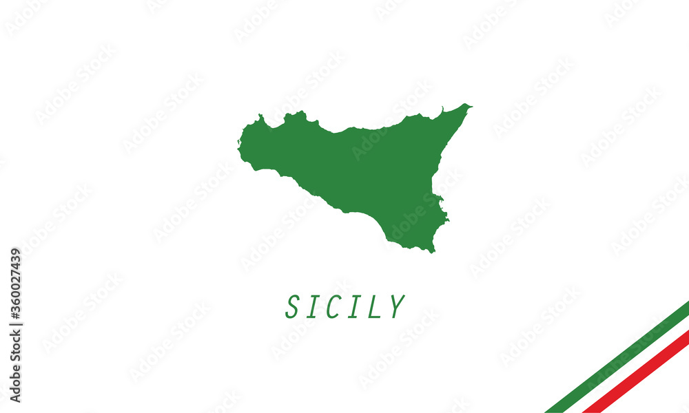 Sicily map Italy region island vector illustration Stock Vector | Adobe ...