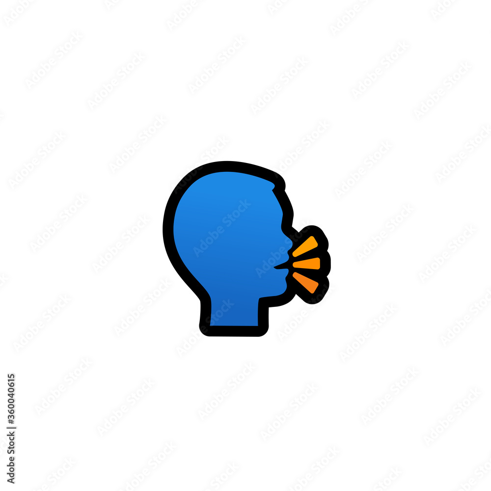 Speaking Head Vector Icon. Isolated Talking Cartoon Style Emoji ...