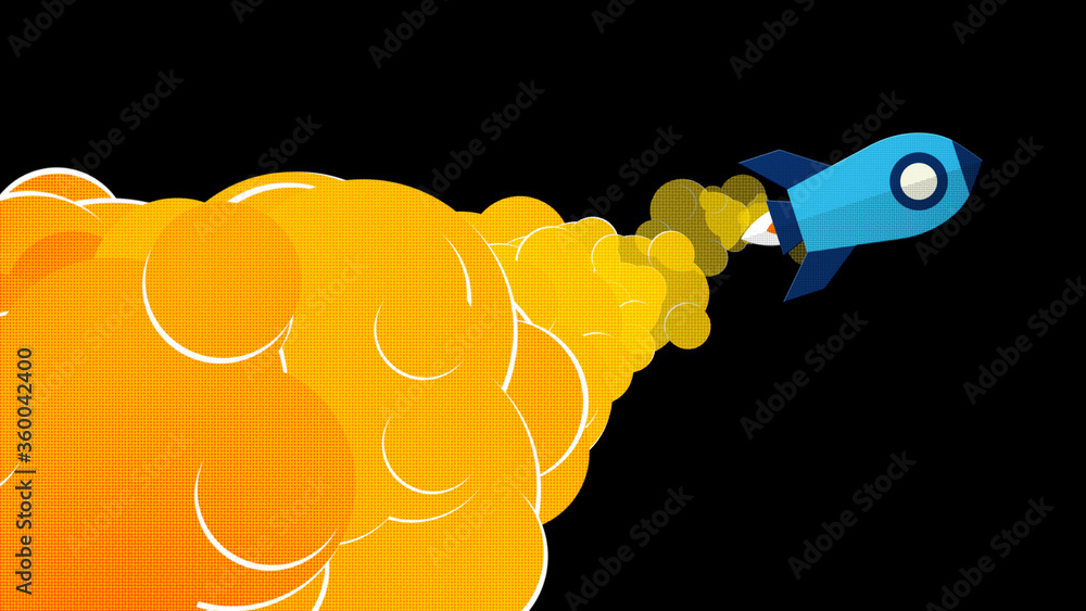 Cartoon Rocket Ship Smoke Transition Stock Template | Adobe Stock