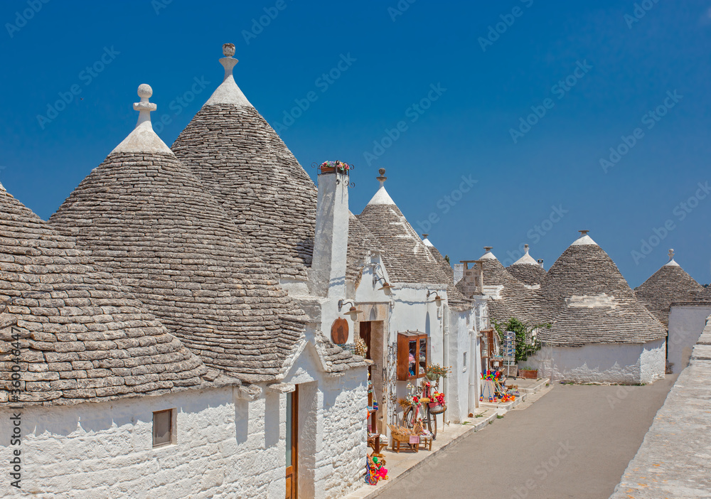 Alberobello is a small town near Bari, Apulia, southern Italy. Old town ...