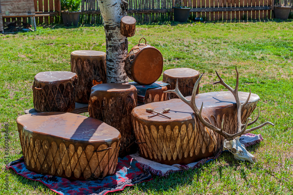 Native American Drum Set Stock Photo | Adobe Stock