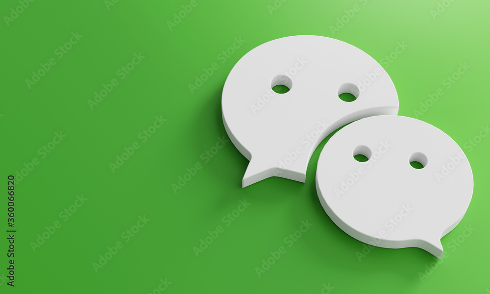 WeChat Logo Minimal Simple Design Template. Copy Space 3D Stock ...