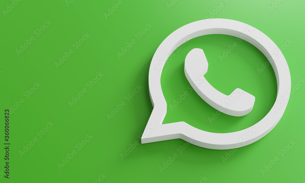 WhatsApp Logo Minimal Simple Design Template. Copy Space 3D Stock ...