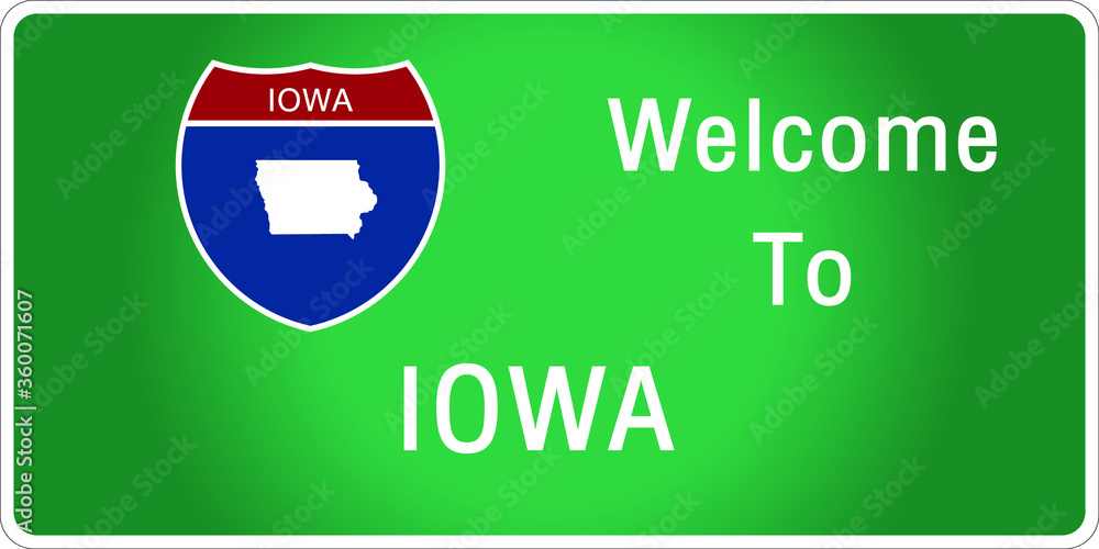 Roadway sign Welcome to Signage on the highway in american style ...