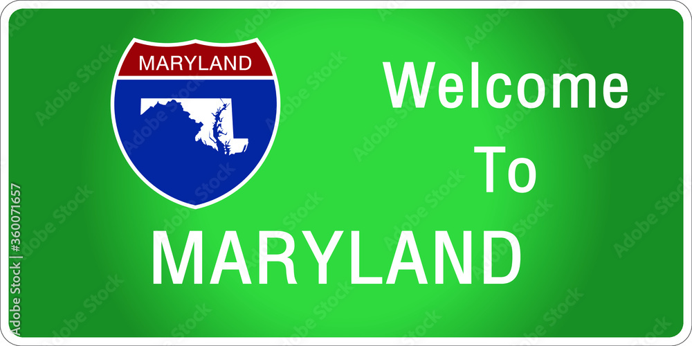 Roadway sign Welcome to Signage on the highway in american style ...