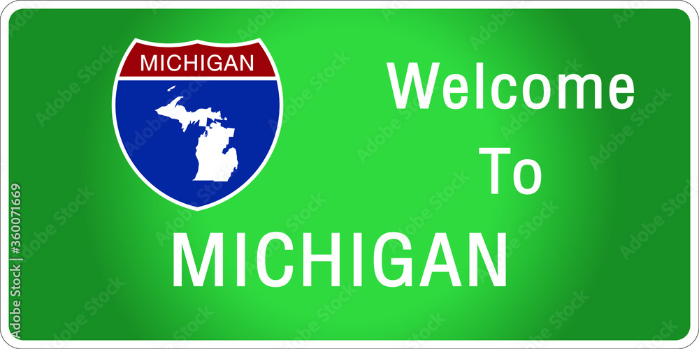 Roadway sign Welcome to Signage on the highway in american style ...