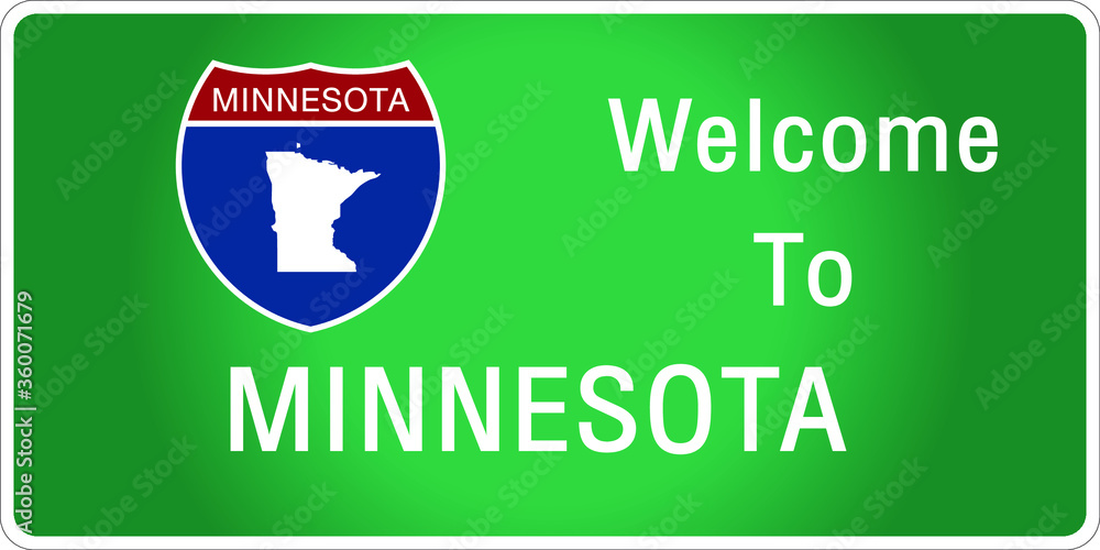 Roadway sign Welcome to Signage on the highway in american style ...