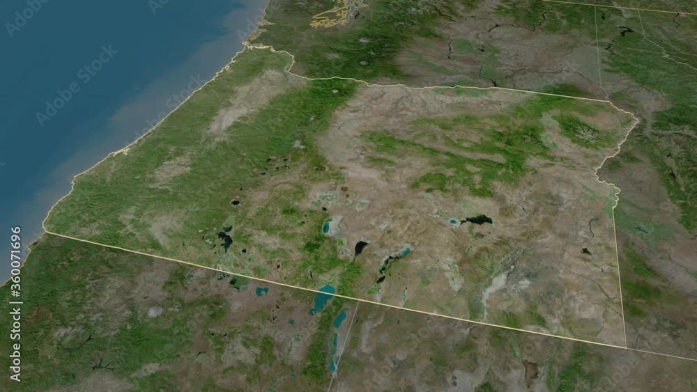 Oregon, state with its capital, zoomed and extruded on the satellite ...