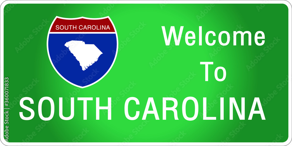 Roadway sign Welcome to Signage on the highway in american style ...