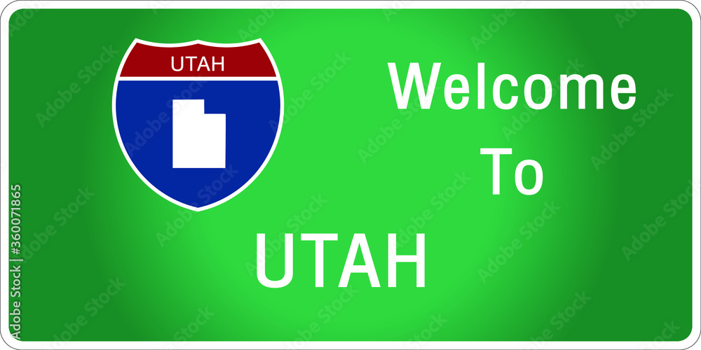 Roadway sign Welcome to Signage on the highway in american style ...