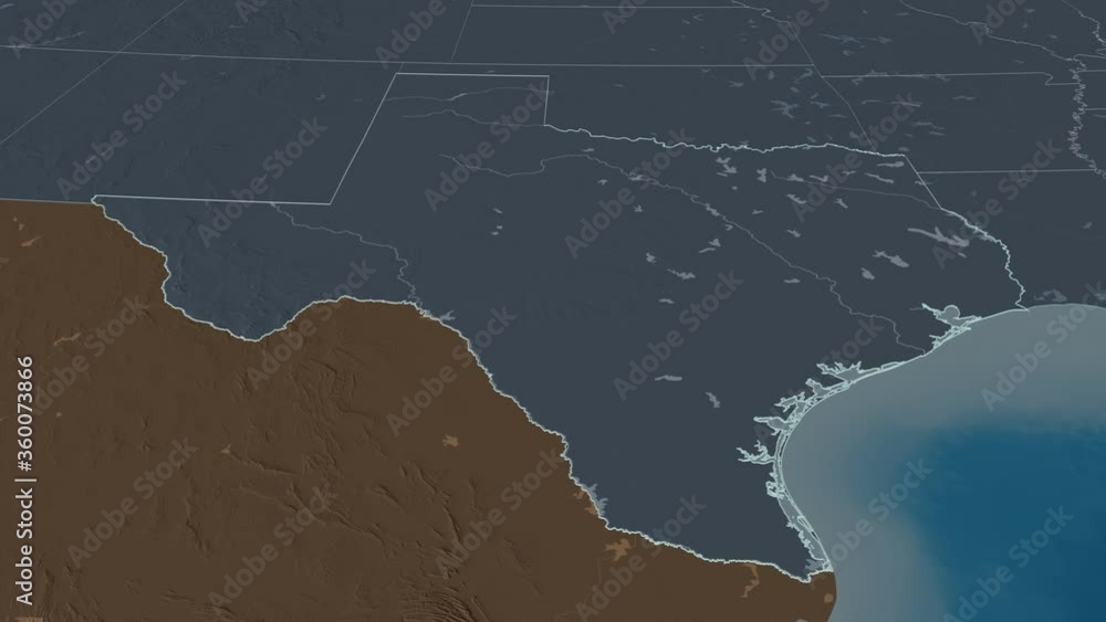 Vidéo Stock Texas, state with its capital, zoomed and extruded on the ...