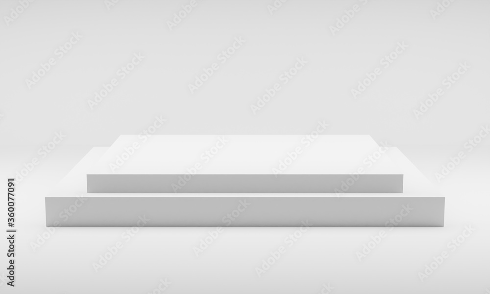 empty square white podium on white background. piedestal for ...