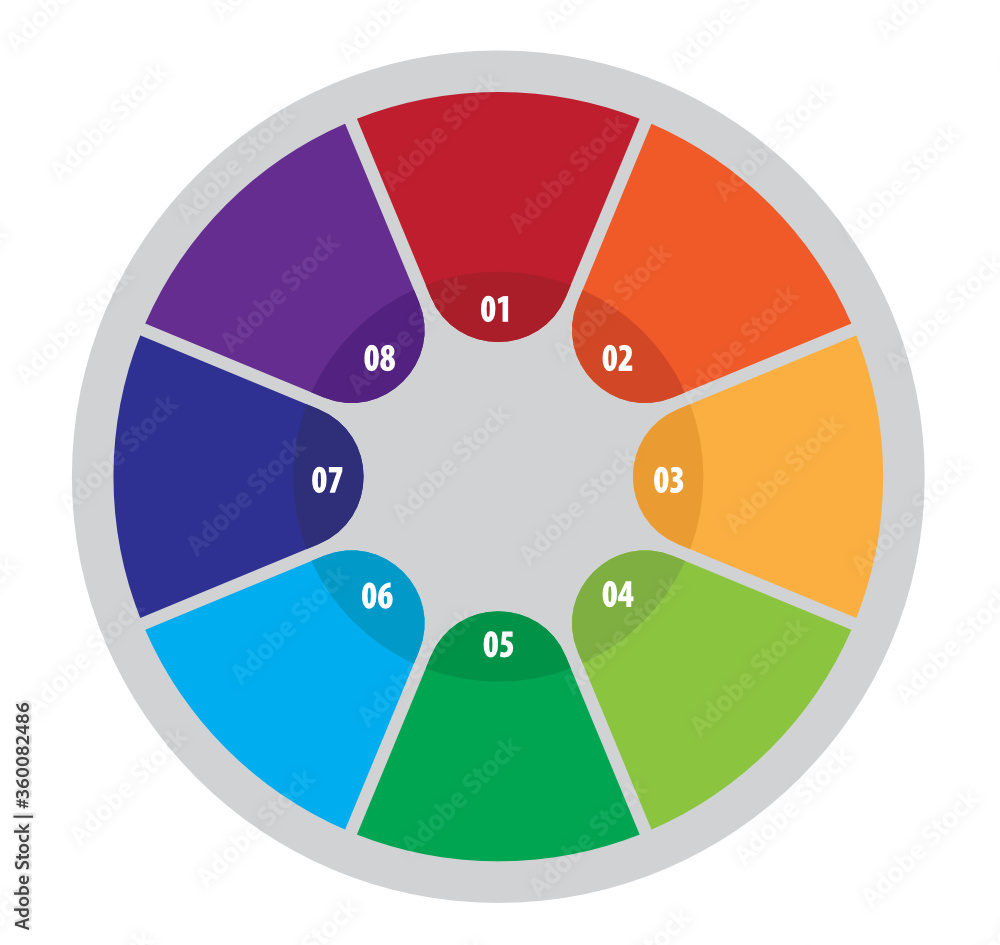 Eight Step Circular Process Infographic Stock Vector | Adobe Stock