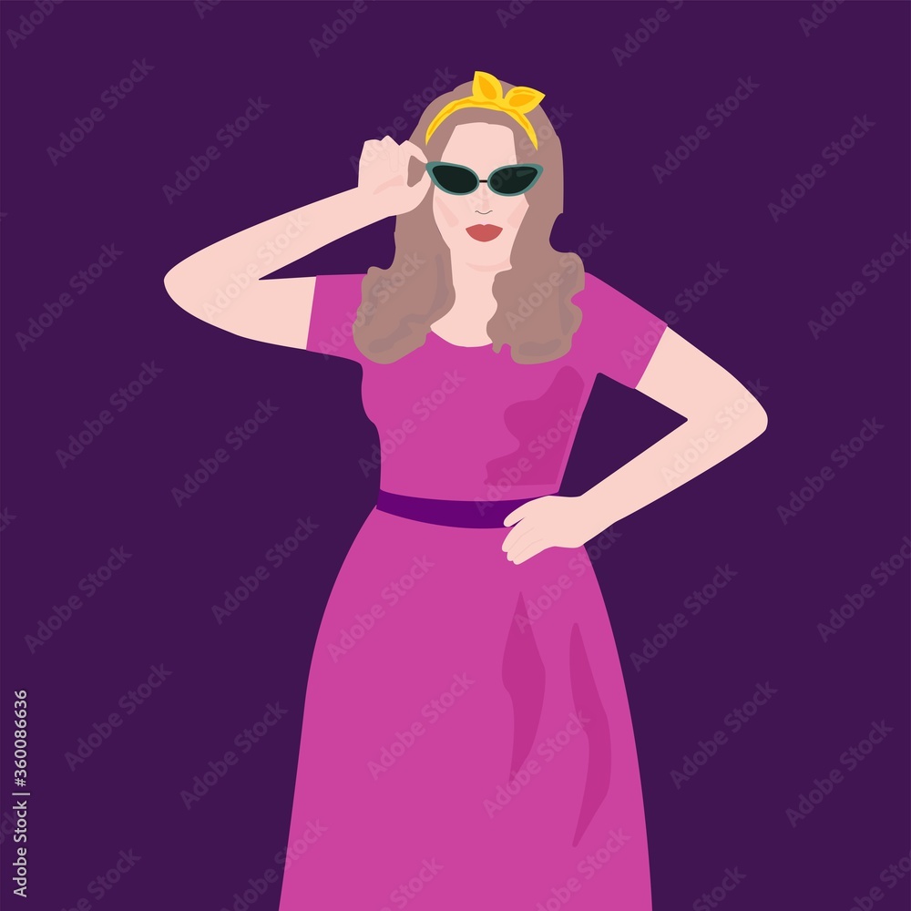 Vector Illustration Pin Up Girl Stock Vector Adobe Stock