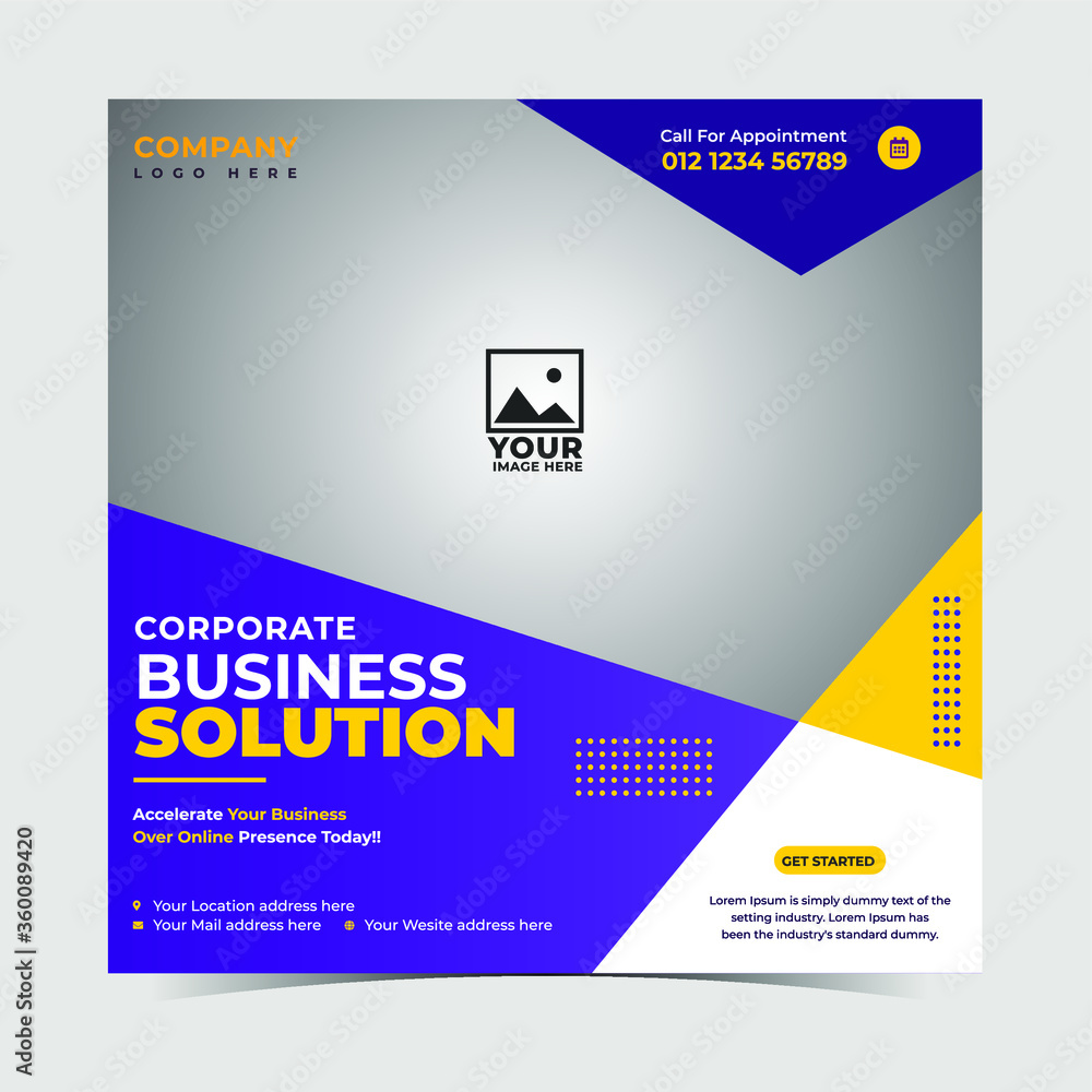 Corporate business Social Media Post design for ads, template for ...