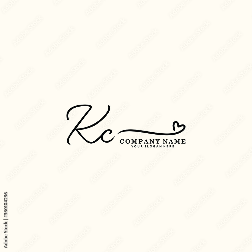 KC initials signature logo. Handwriting logo vector templates. Hand ...