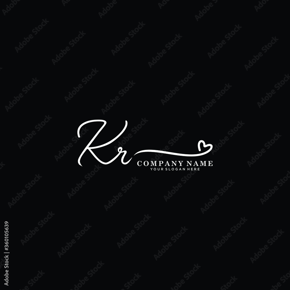 KR initials signature logo. Handwriting logo vector templates. Hand ...