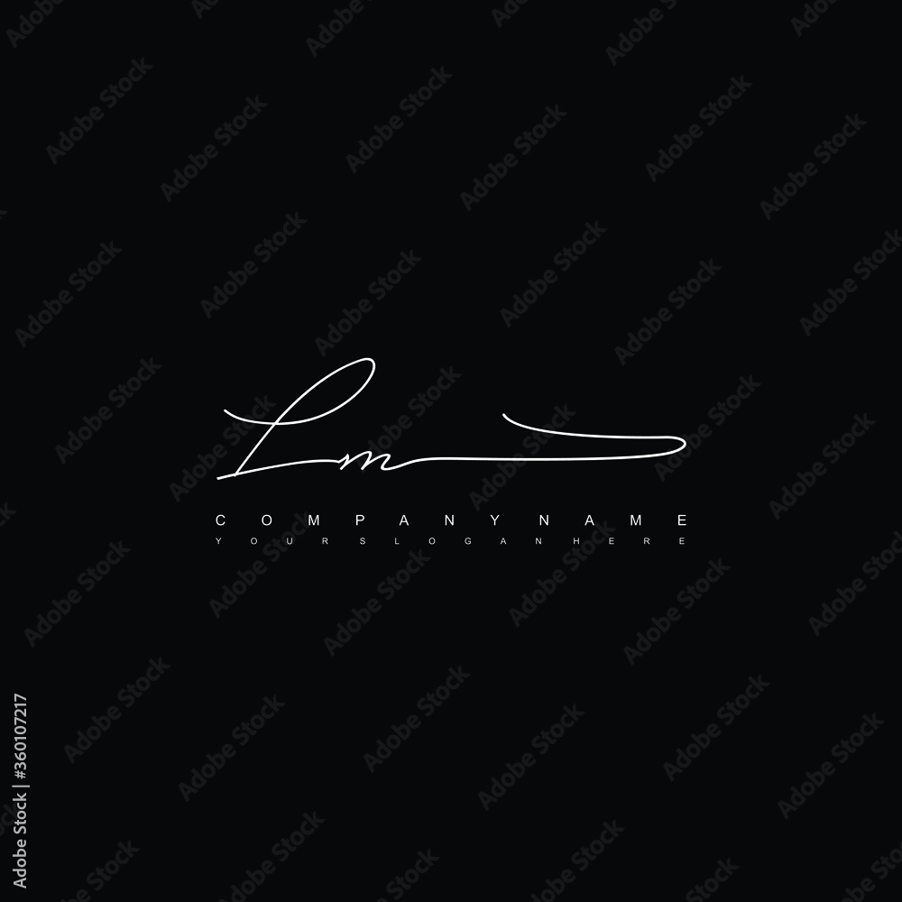 LM initials signature logo. Handwriting logo vector templates. Hand ...