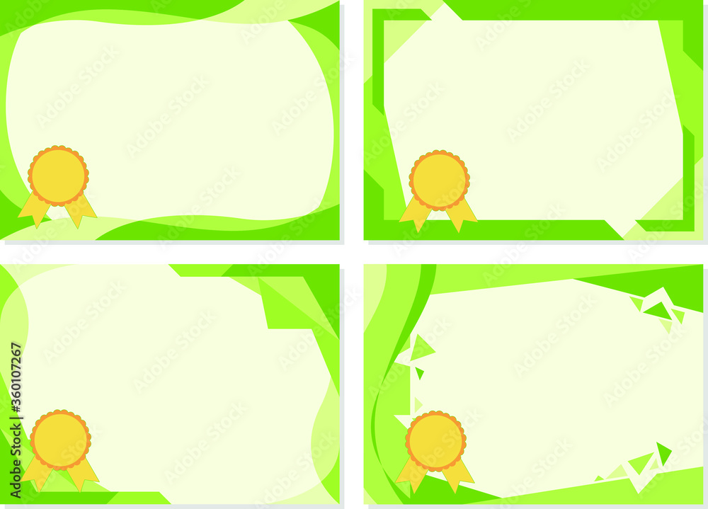 vector illustration of green certificate template Stock Vector | Adobe ...
