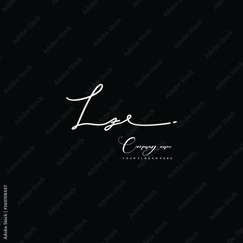 LZ initials signature logo. Handwriting logo vector templates. Hand ...