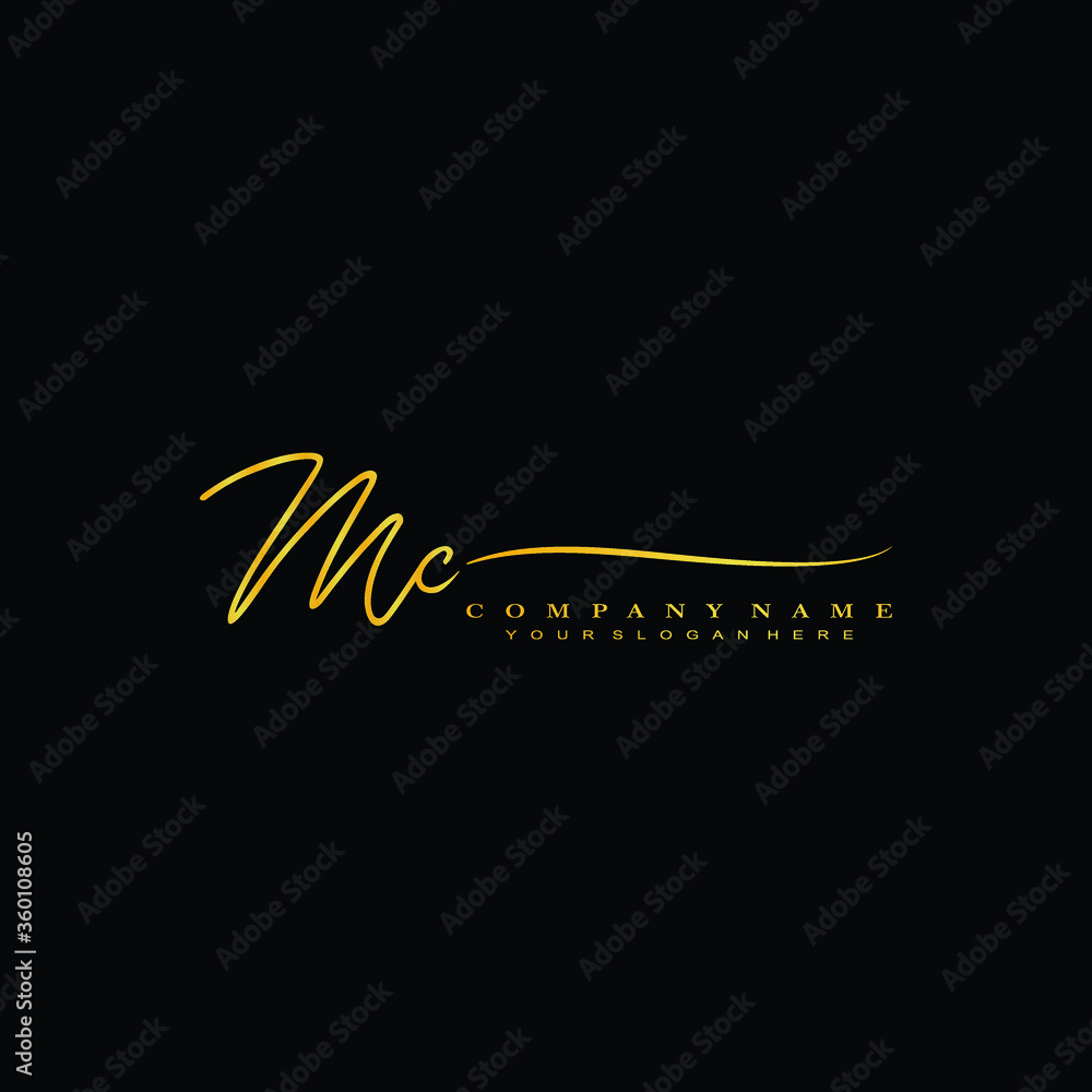 MC initials signature logo. Handwriting logo vector templates. Hand ...