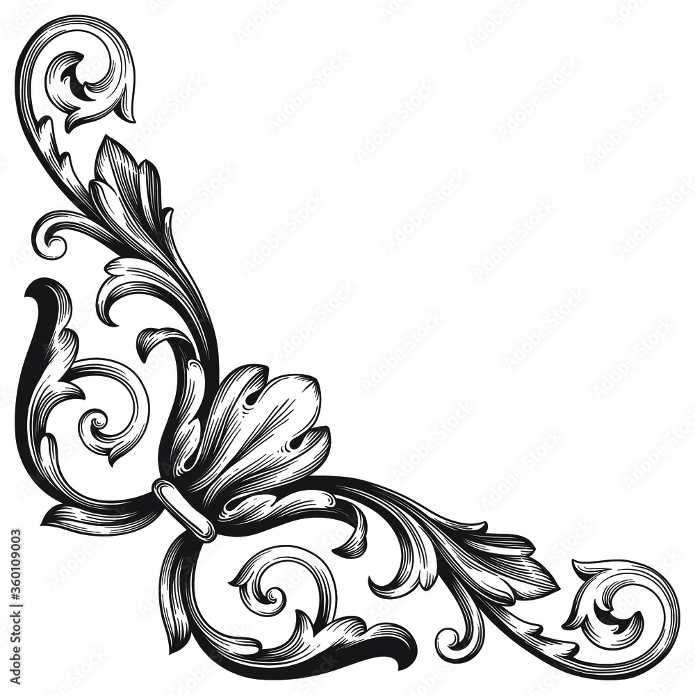 Classical baroque vector of vintage element for design. Decorative ...